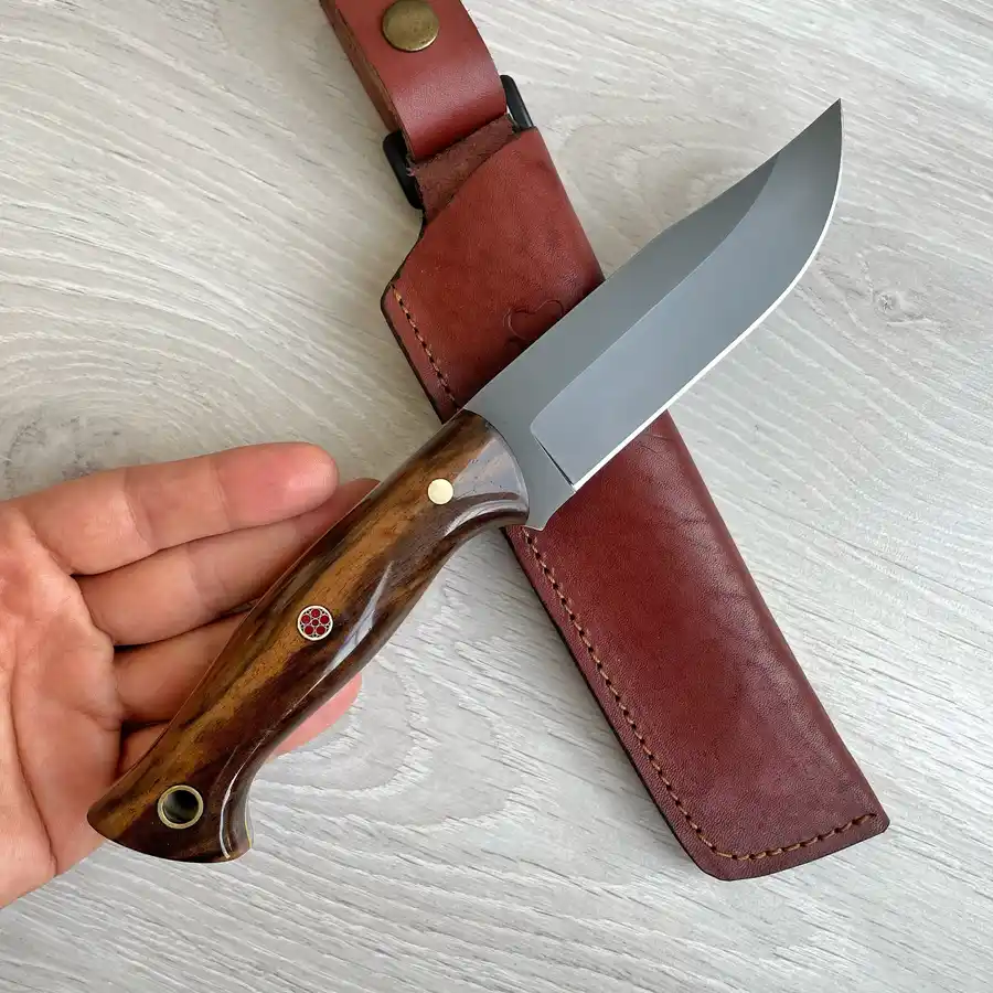 Hunting Knife 1075 Carbon Steel and Walnut Wood Handle – Blacksmith ...